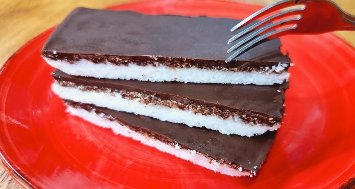 Doce de coco com chocolate low carb, sem forno, fácil, rápida e sem ...