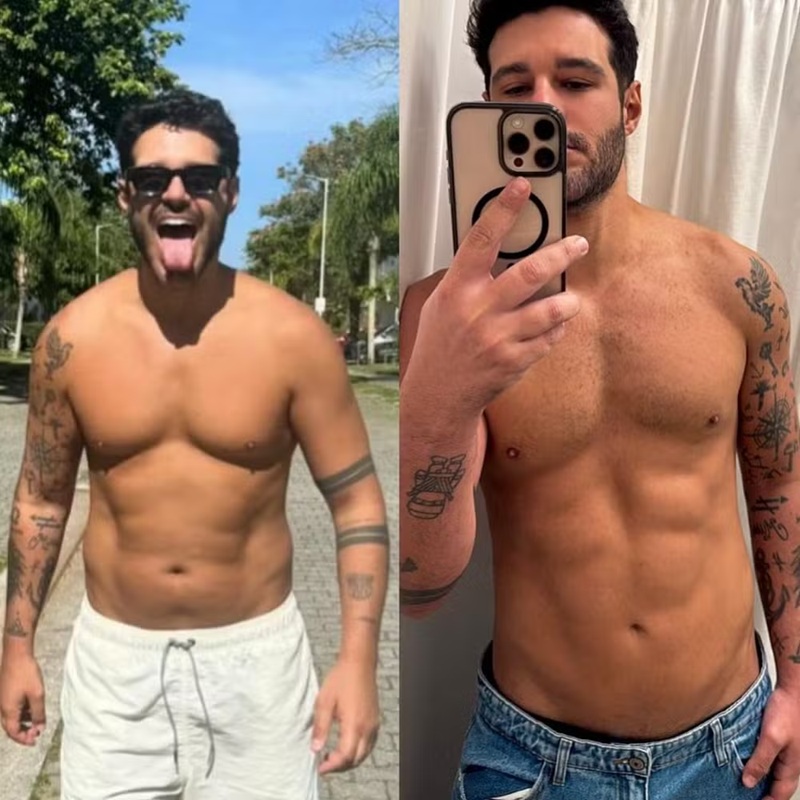 Rodrigo Mussi exibe antes e depois do corpo após mudança de hábitos ...